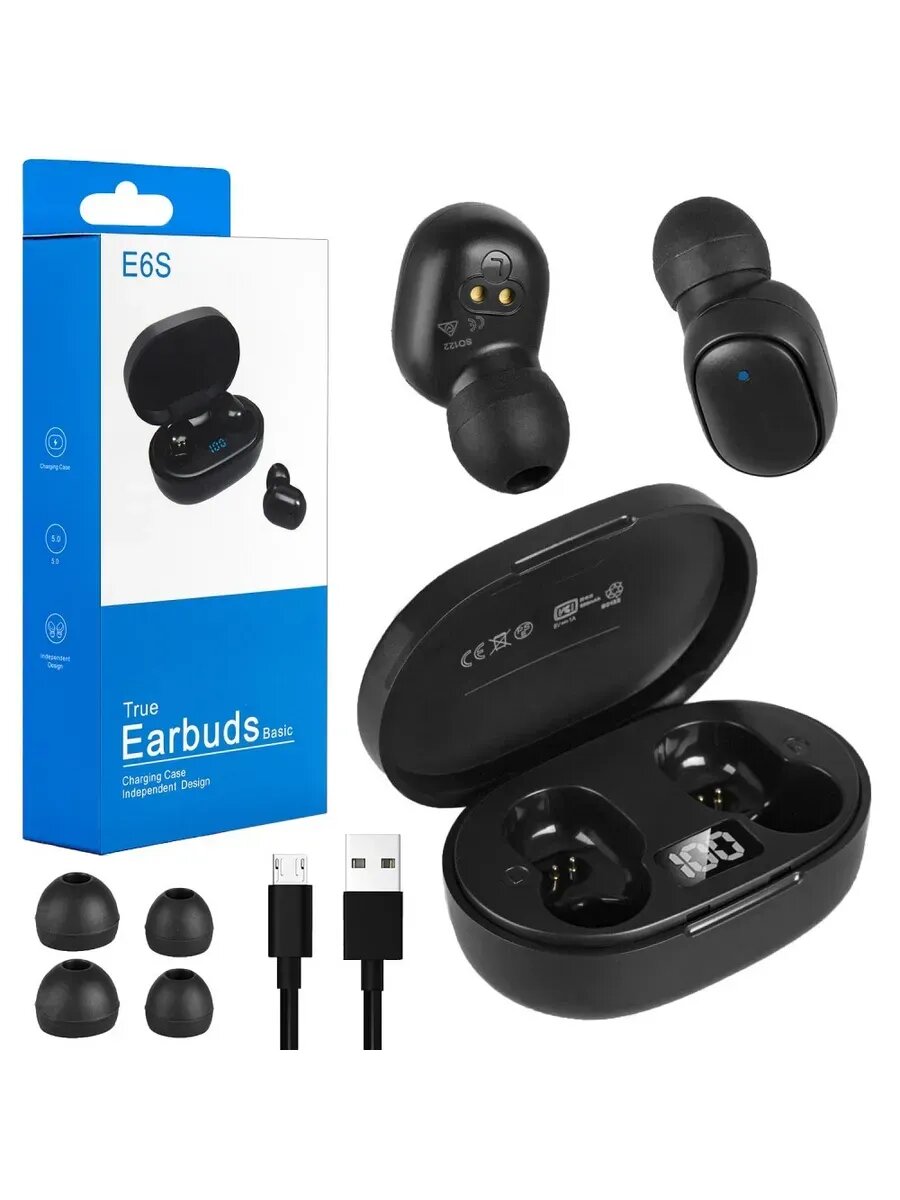 Удобные беспроводные наушники Earbuds Basic E6S
