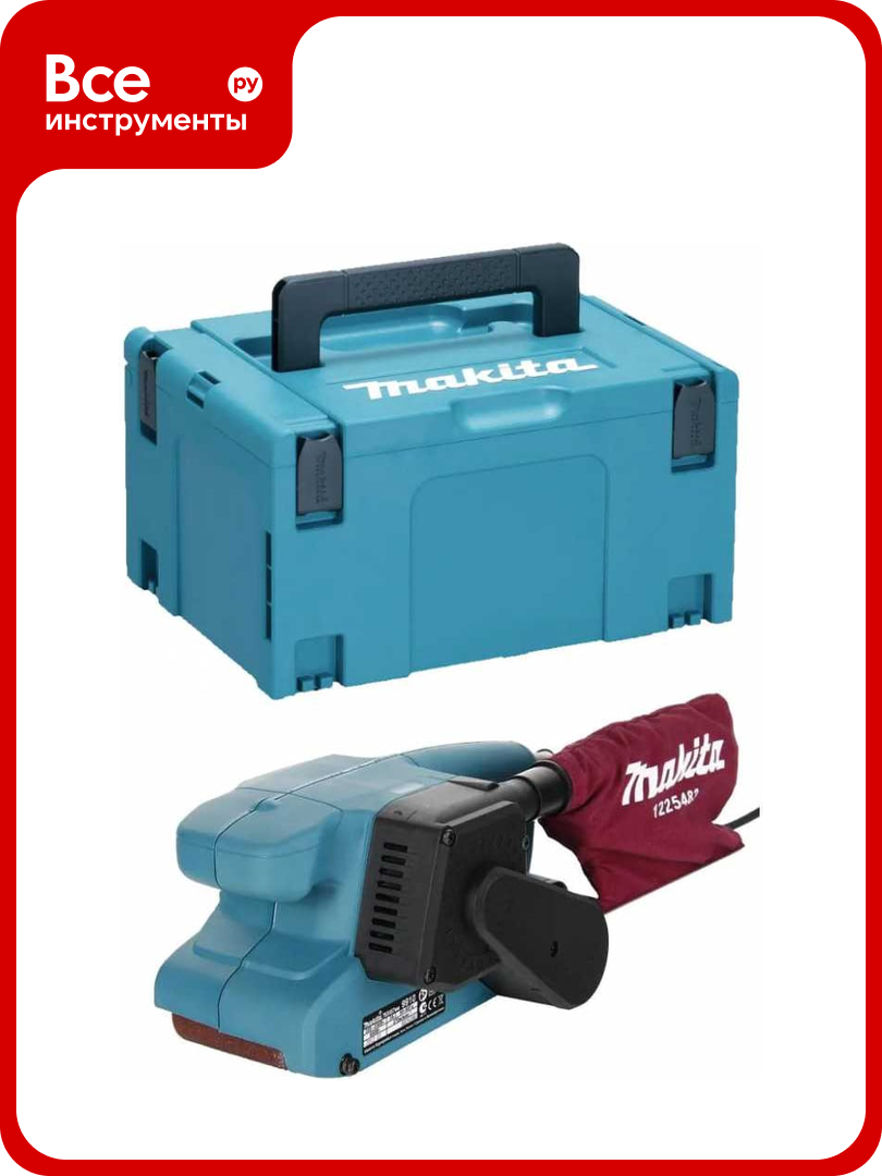 Машина шлифовальная ленточная Makita 650Вт 76х457мм 270 об/мин. Makpac 3 9910J
