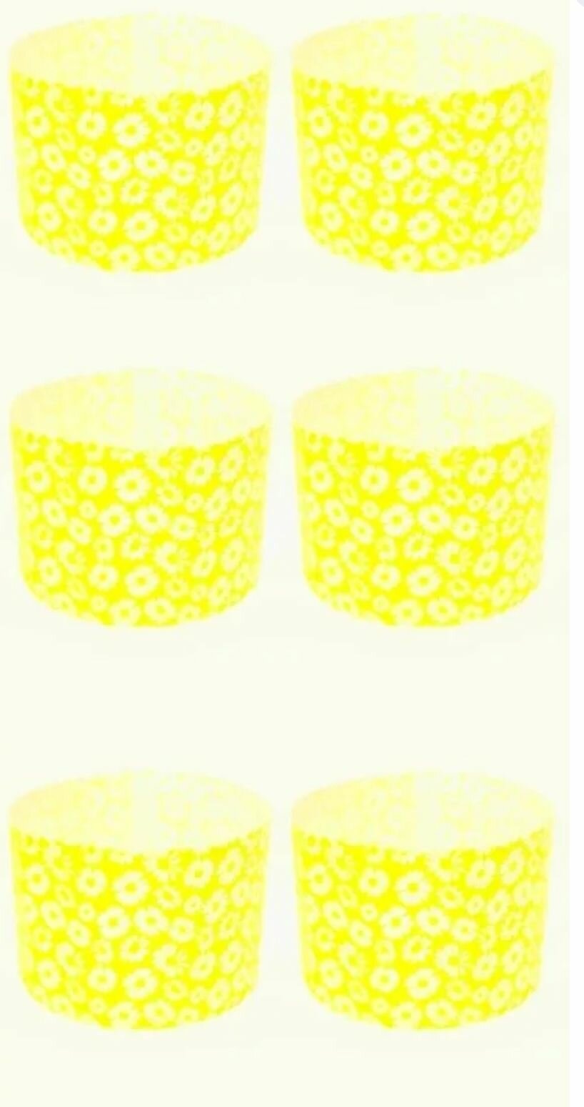 Формы пасхальные "Жёлтые ромашки цветочки" для выпечки Кулича из пергаментной бумаги ,(в наборе 6шт )