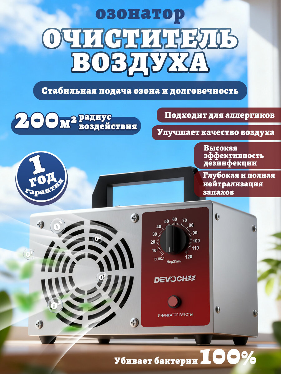 Озонатор-очиститель воздуха профессиональный для помещений и фермы, устранение запахов и дезинфекция