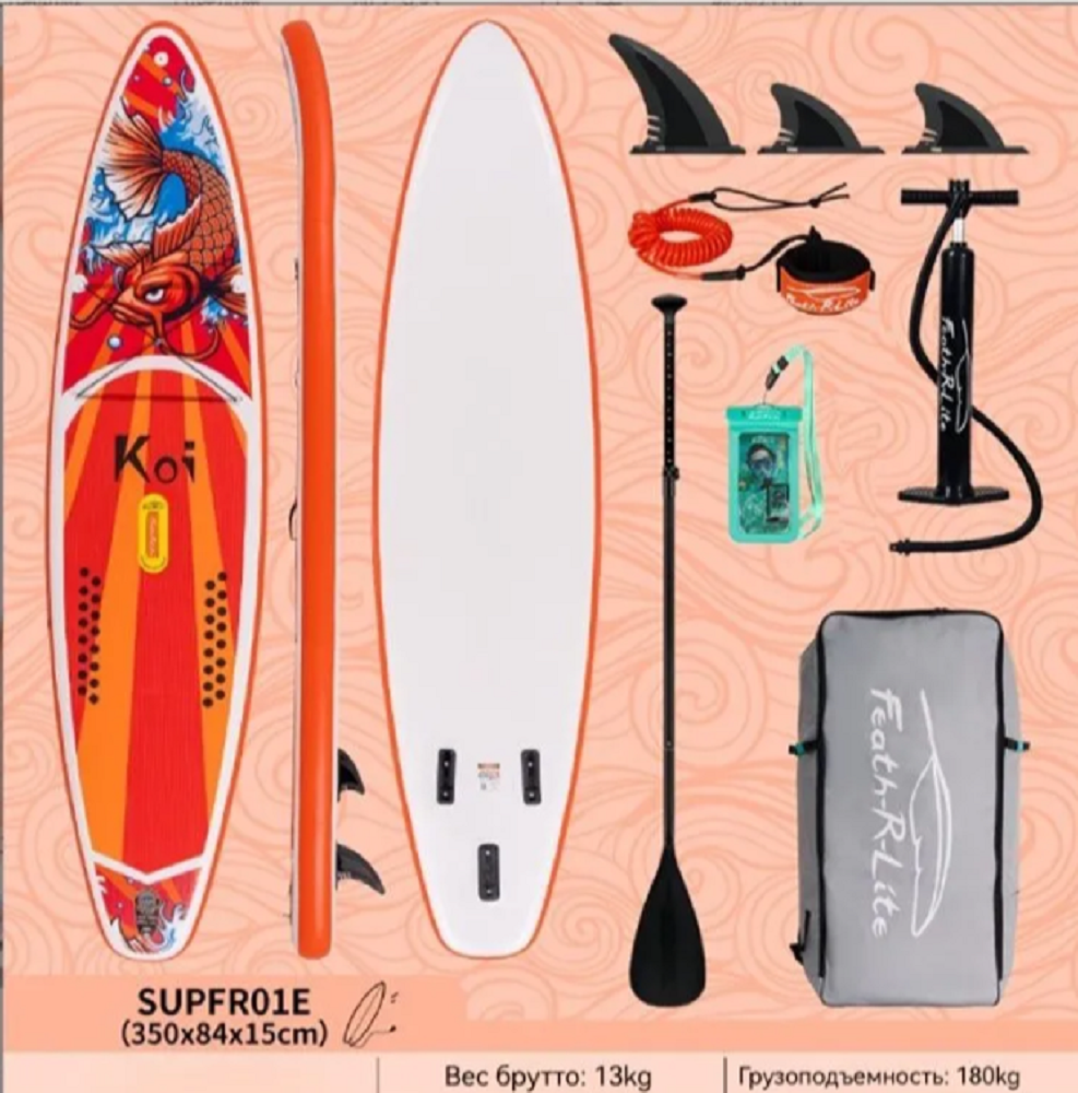 Надувная доска для sup-бординга SUP 11'6 (красный Сап "Рыба Дракон")