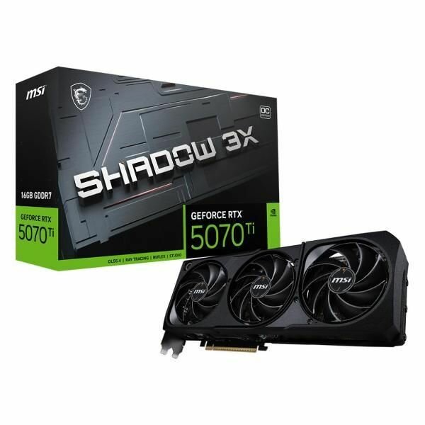 Видеокарта MSI RTX5070Ti SHADOW 3X OC 16GB GDDR7 256bit 3xDP HDMI 3FAN RTL