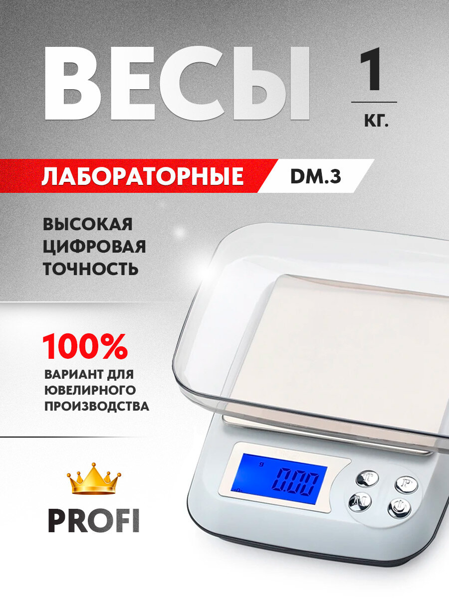 Цифровые лабораторные весы DM3 для точного взвешивания ювелирных изделий