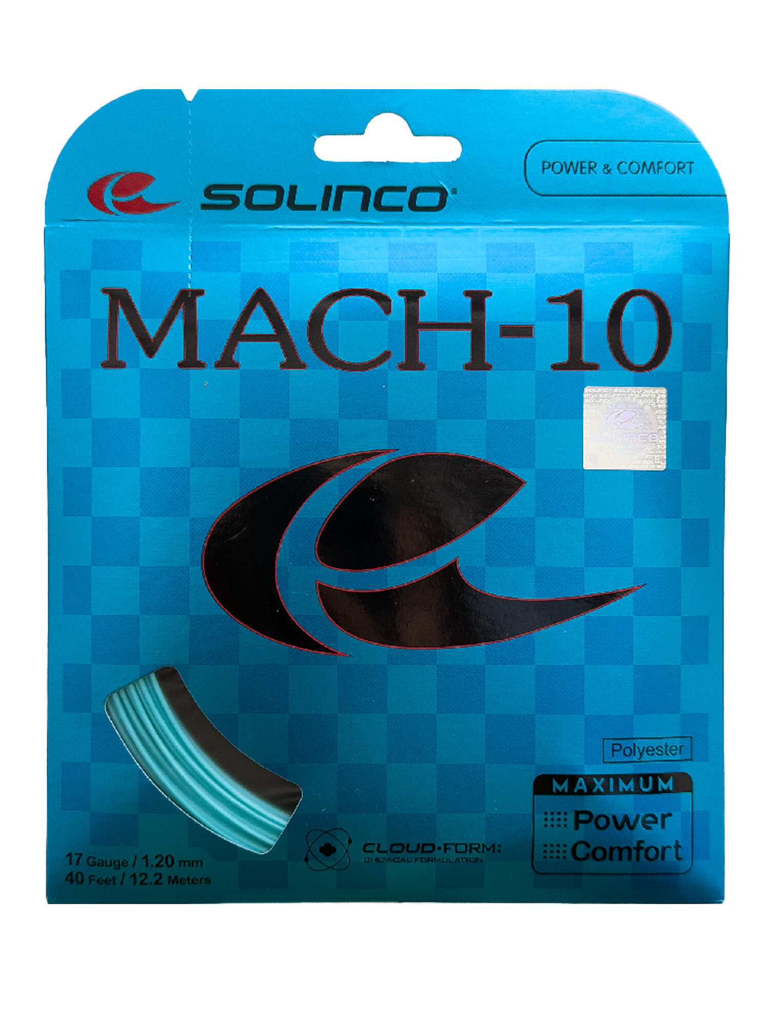 Теннисные струны для ракетки 1.20мм Solinco Mach-10 12.2 метров бирюзовый