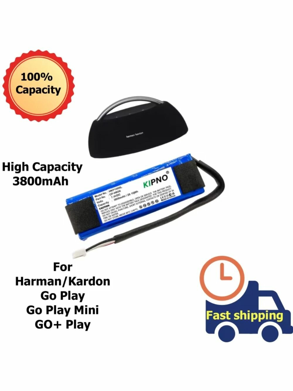 KIPNO 7.40V 3800mAh CP-HK06 GSP1029102 01 Аккумулятор используется для Harman/Kardon GO Play Mini GO+ Play запасная батарея для колонки сменный аккумулятор для портативной акустики