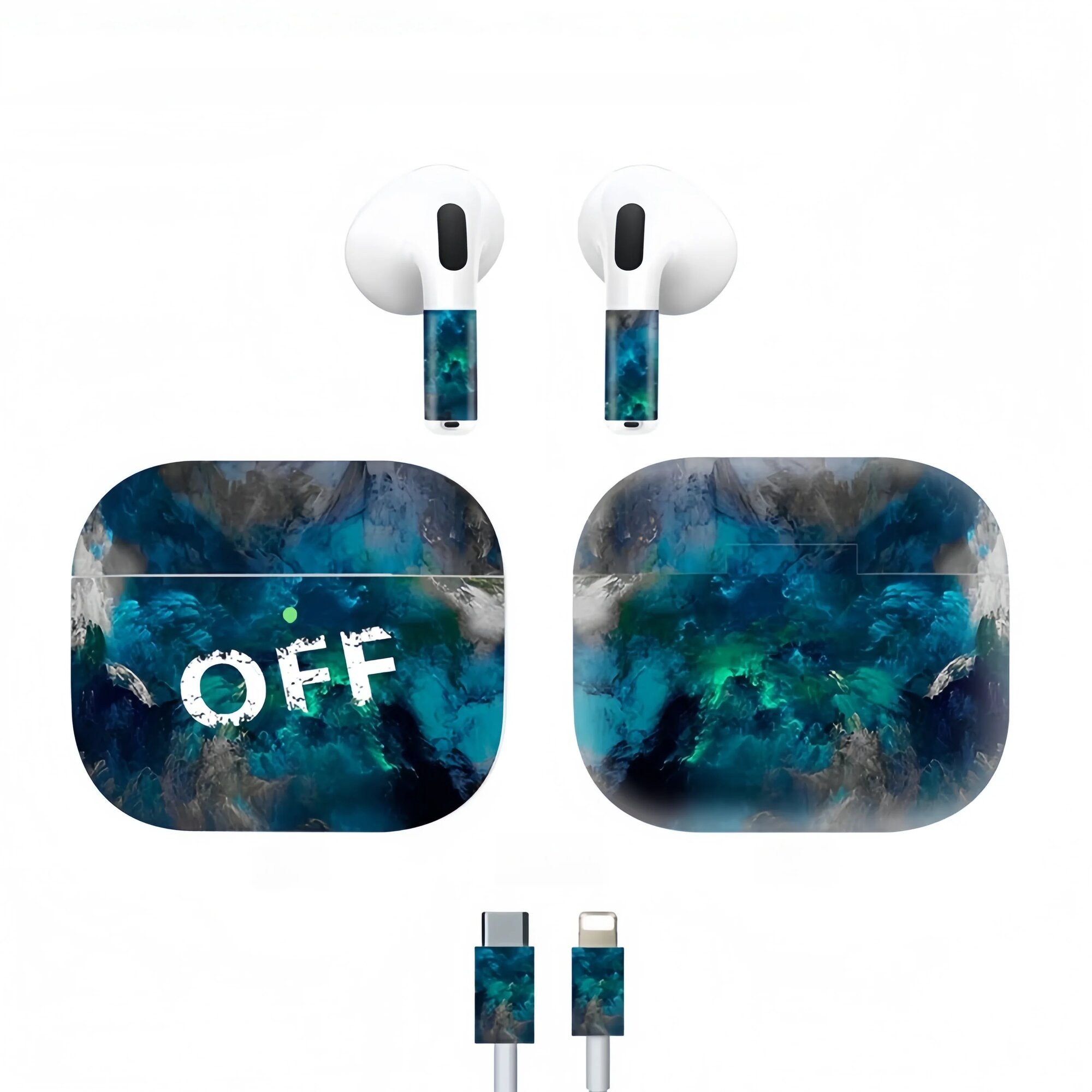 Наклейка на AirPods Pro 3, пленка на AirPods Pro 3, цвет как на фото