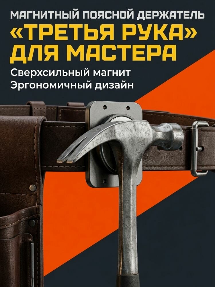 Магнитный держатель для инструментов на пояс, ремень, одежду: для винтов, гвоздей, молотка, кусачек, рулетки, ножа