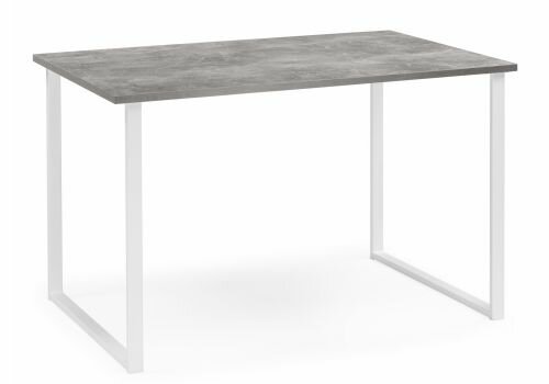 Стол деревянный Woodville Лиман 120 x 80 бетон светлый / белый матовый