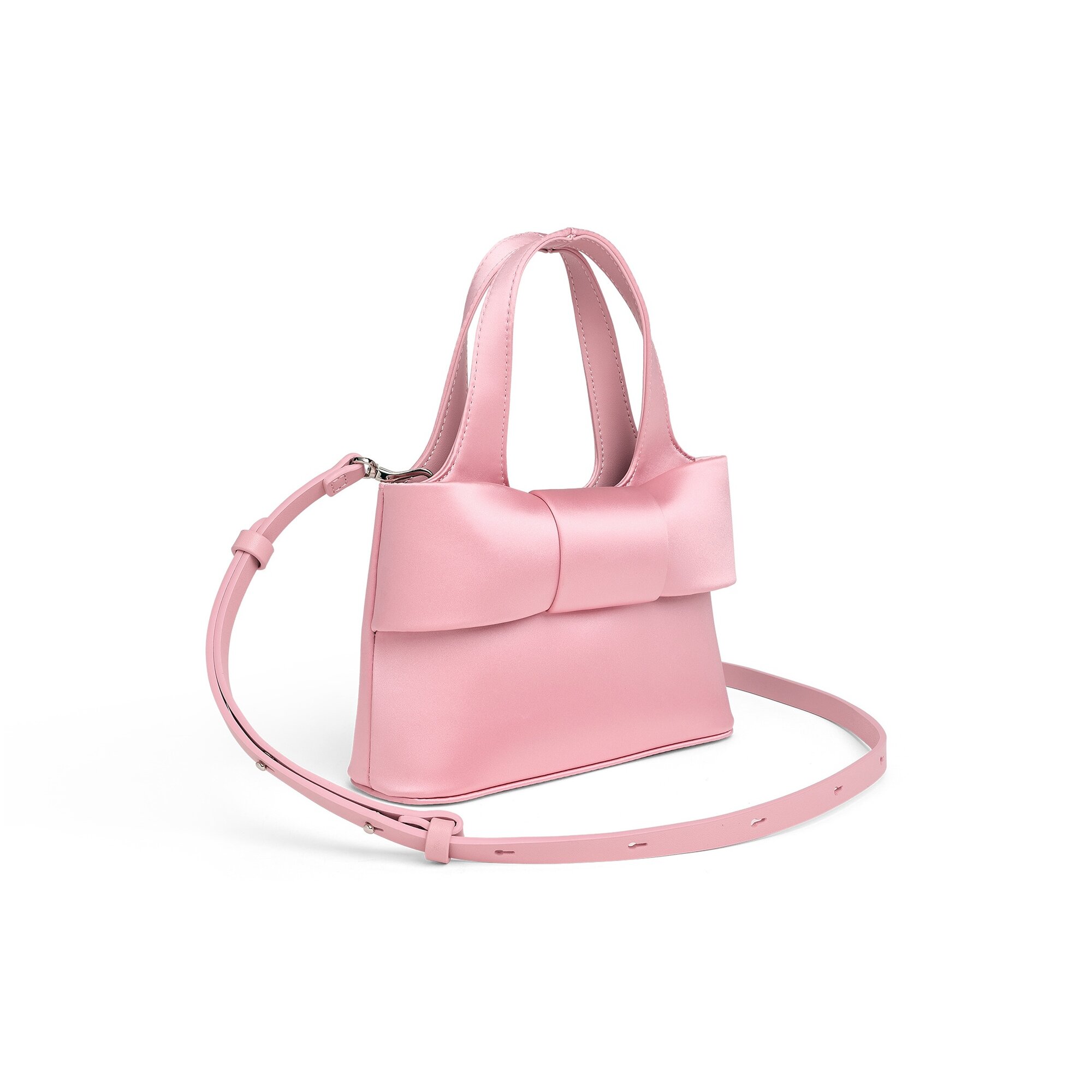 Сумка CHARLES & KEITH, фактура вязаная, розовый, — фото 1