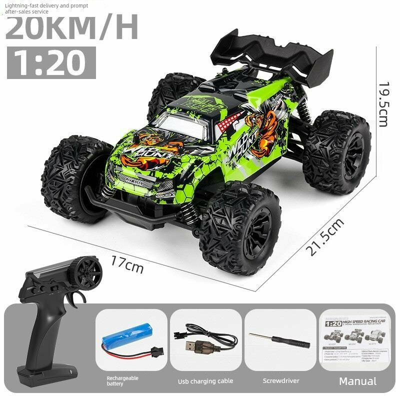 RC 1:20 масштабный внедорожный радиоуправляемый автомобиль, зеленый, 2 аккумулятора Li-ion (профессиональный уровень)