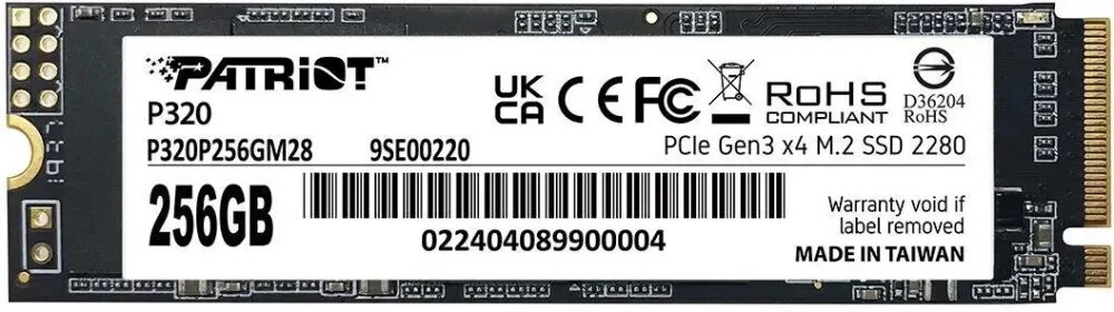 SSD Patriot P320P256GM28 256 ГБ M.2 NVMe, оригинал, гарантия 1 год