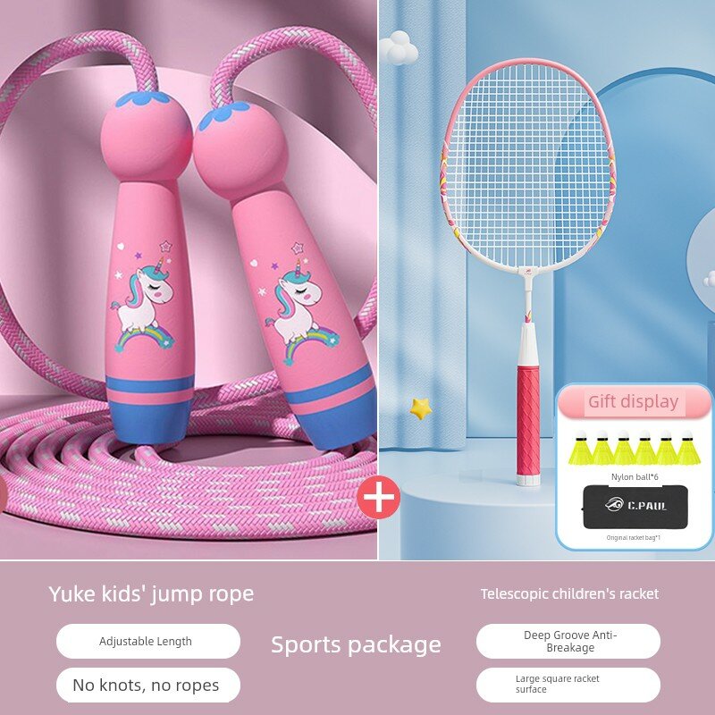 Children's Badminton Racket, Genuine, Professional, Durable, Single and Double Rackets, Ultra-Light, Retractable,