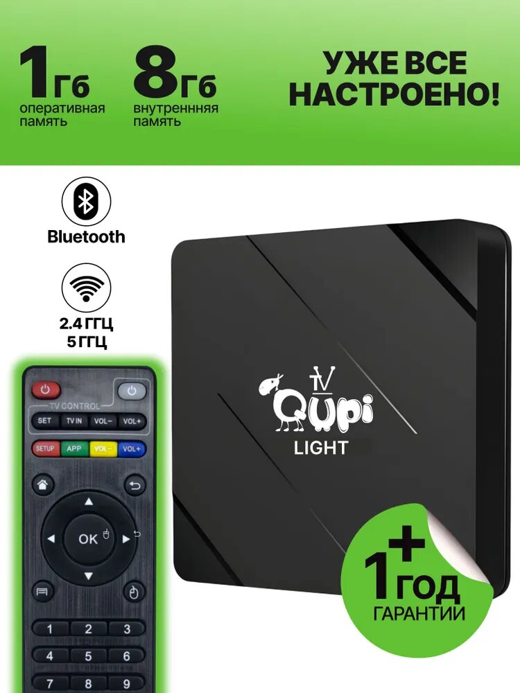 Смарт ТВ приставка 2GB/16Gb Plus с обучаемым и радиопультом 2,4 ГГц: лучшая приставка для телевизора с медиаплеером и функцией смарт ТВ, android tv box, андроид тв, smart tv, IPTV SmartBox.
