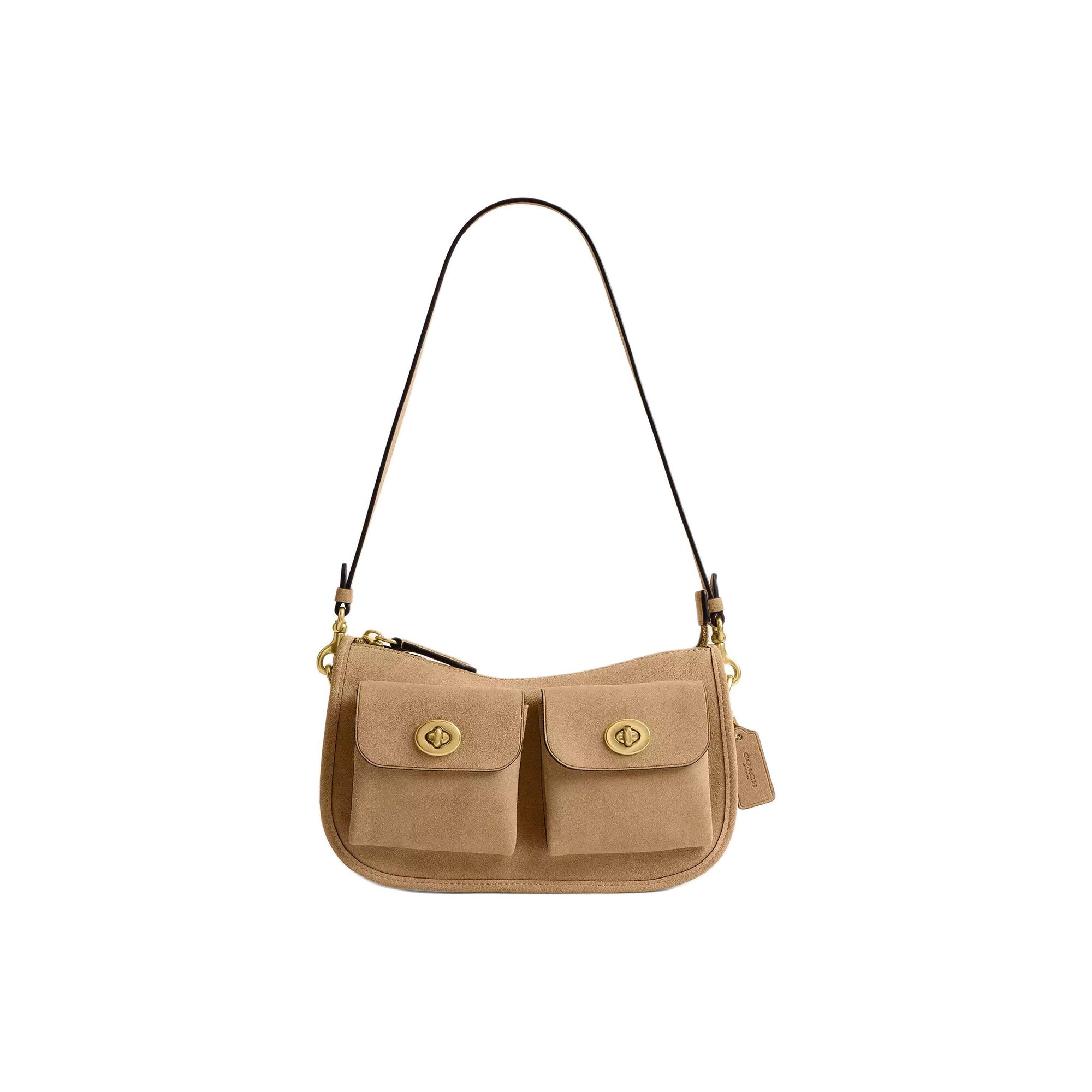 Сумка Coach, фактура матовая, коричневый — фото 1