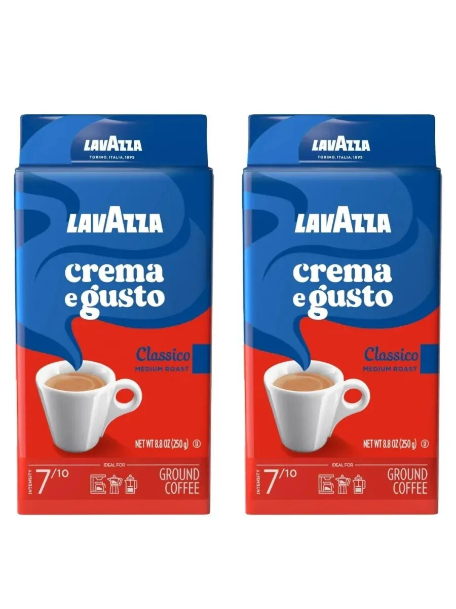 Кофе молотый Lavazza Crema e Gusto Classico 2 шт по 250 г