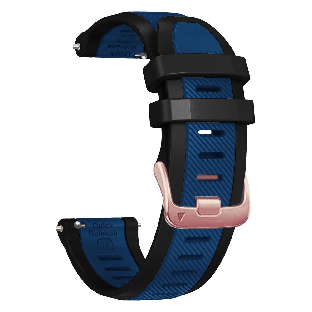 Ремешок для Garmin Forerunner 245/645, темно-синий/черный, 20 мм