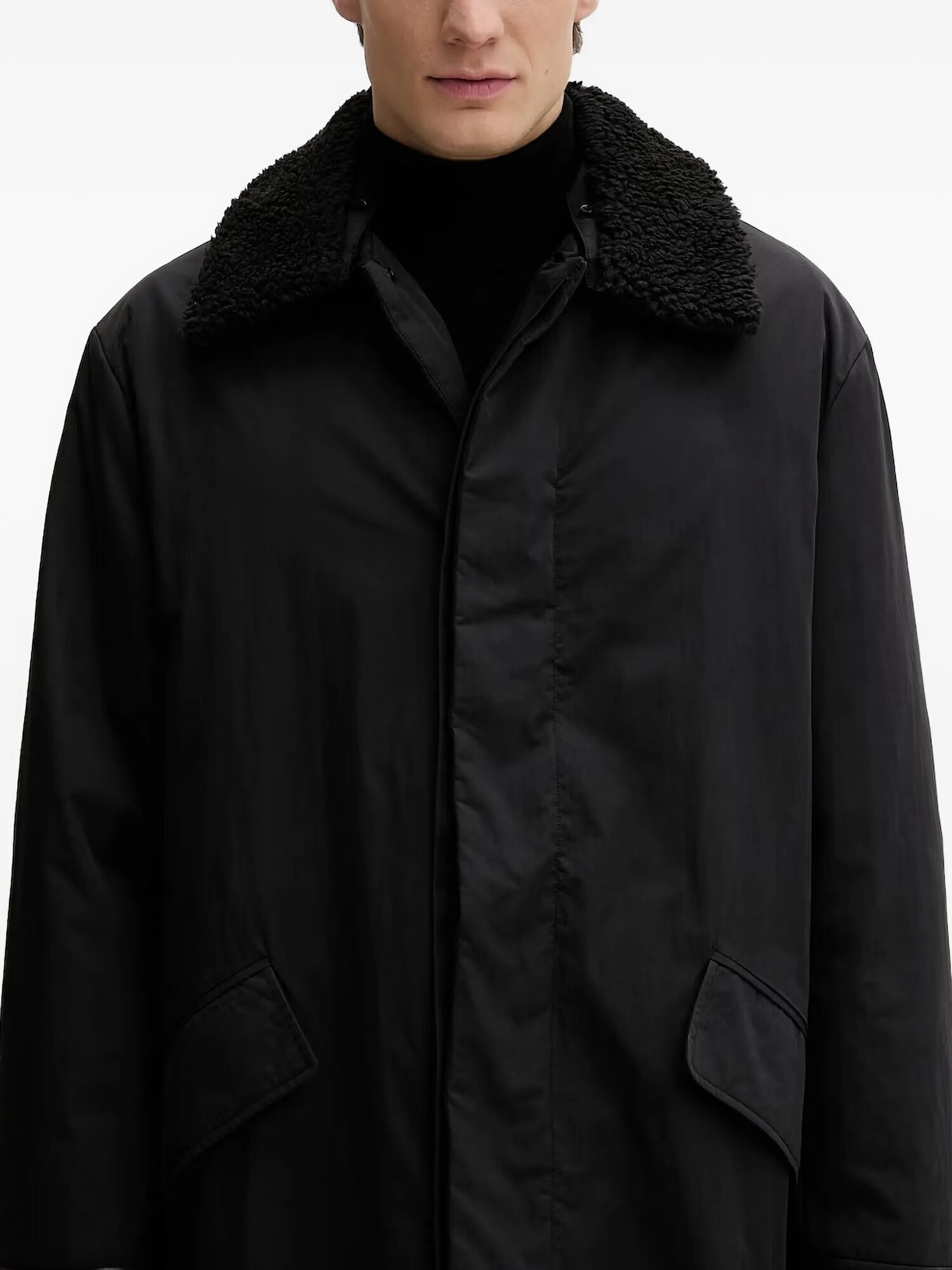 Пальто AllSaints Flap-pocket coat, размер 48, black / black — фото 1