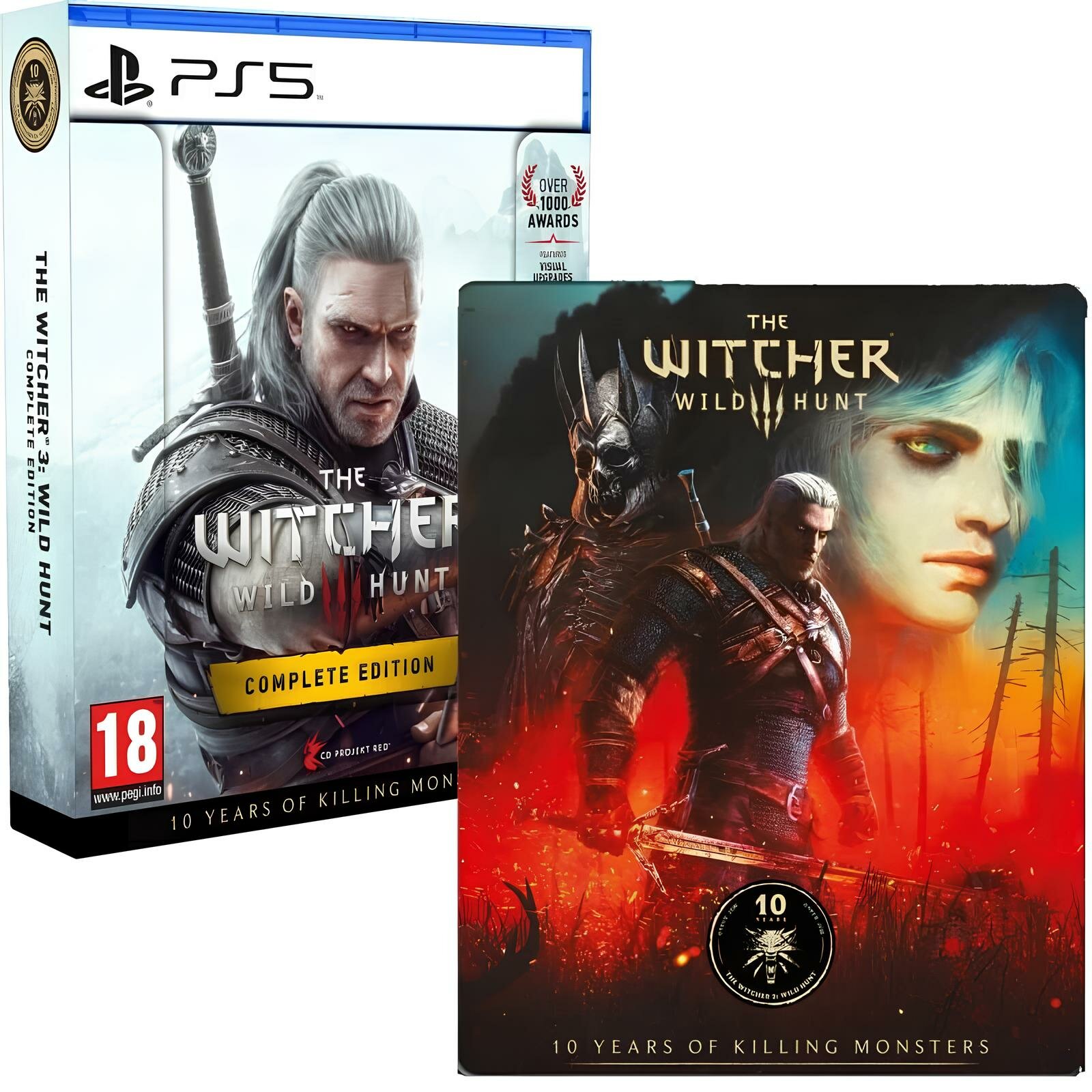 Игра Witcher 3 Wild Hunt 10 Years Killing Monsters Limited Steelbook Edition (PS5, русская версия) CD Projekt RED Blu-r