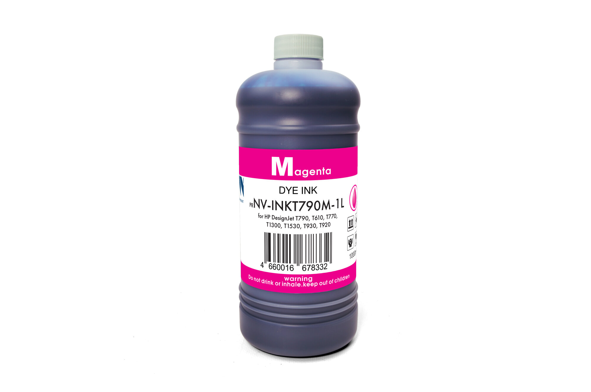 Чернила NV Print NV-INKT790M-1L для HP DesignJet, пурпурные, 1000мл