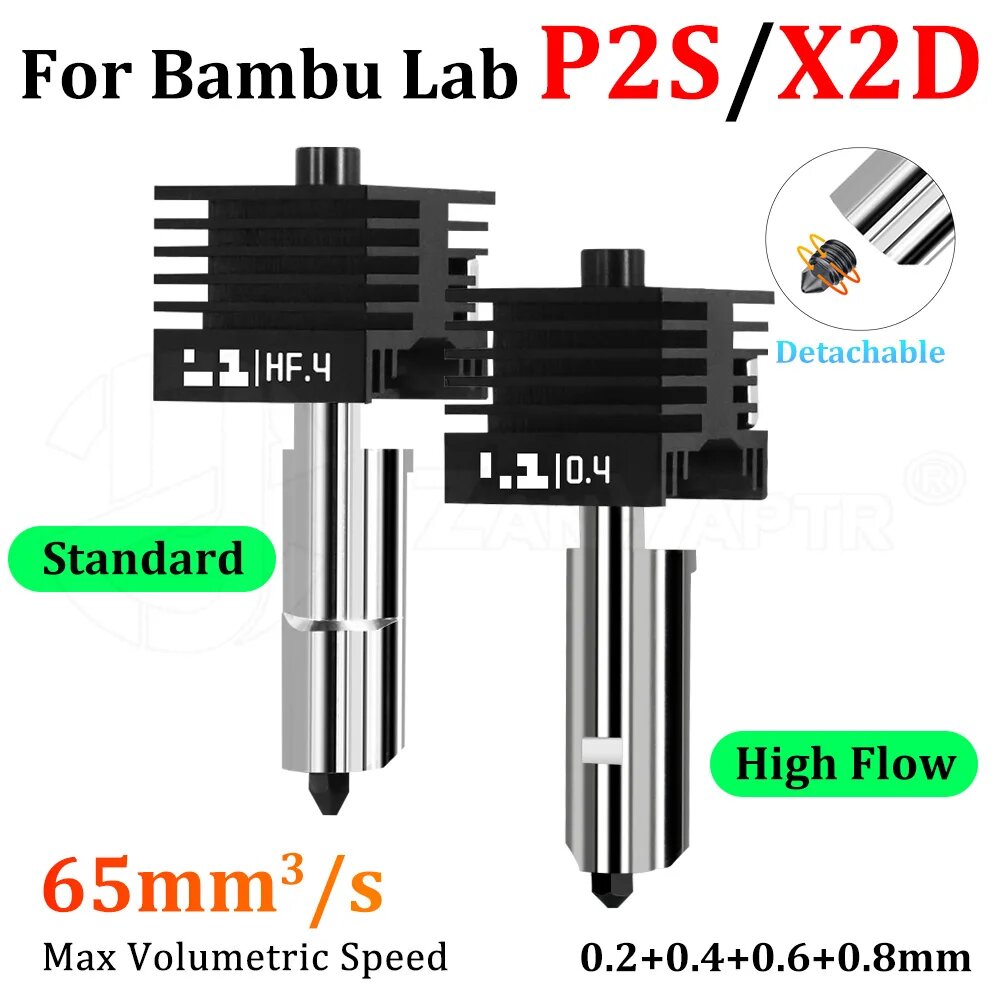 2шт. Горячий конец High Flow 0.4mm для Bambu Lab P2S — фото 1
