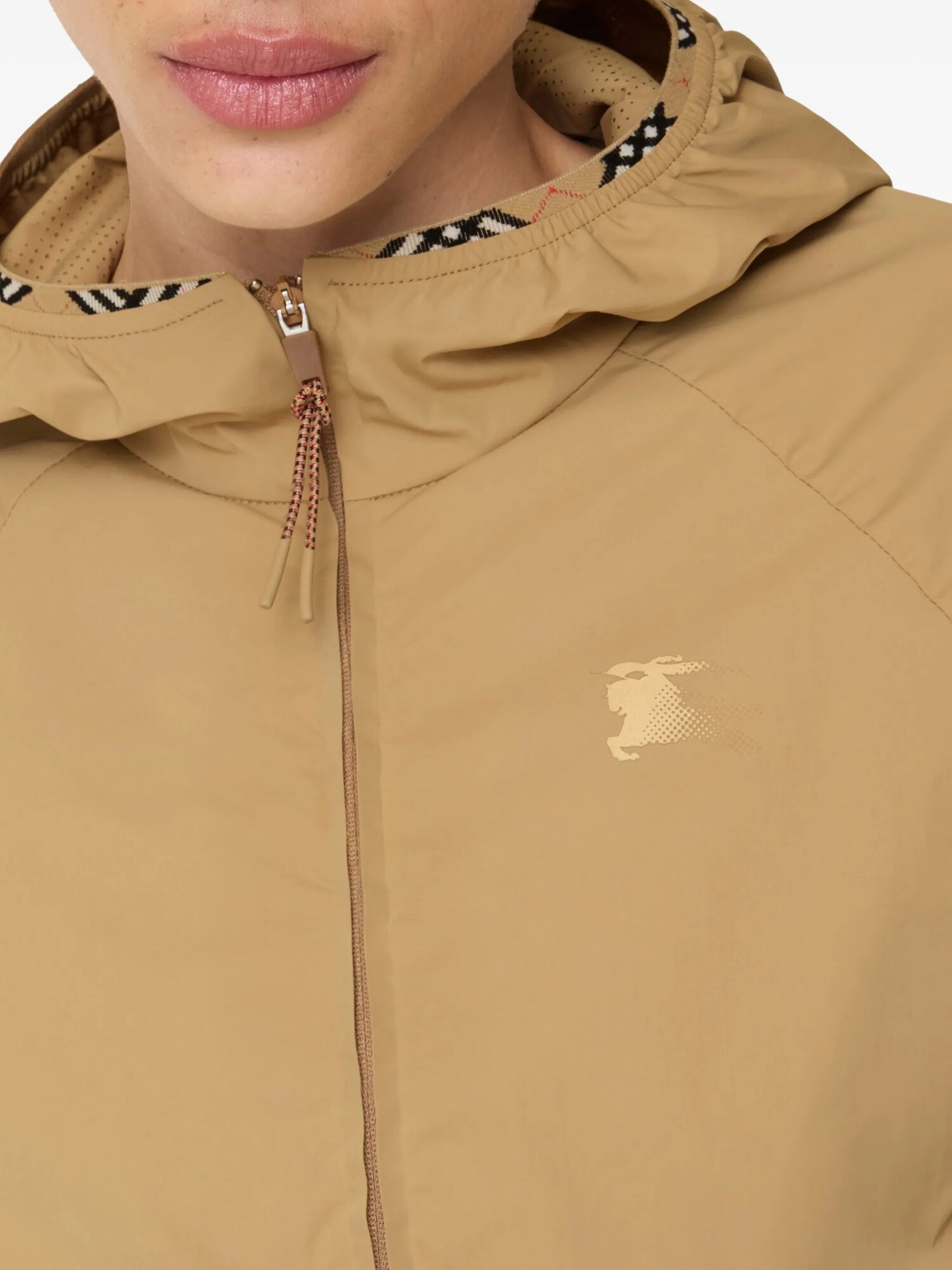 Куртка BURBERRY Stretch nylon hooded jacket, размер XS, разноцветный — фото 1