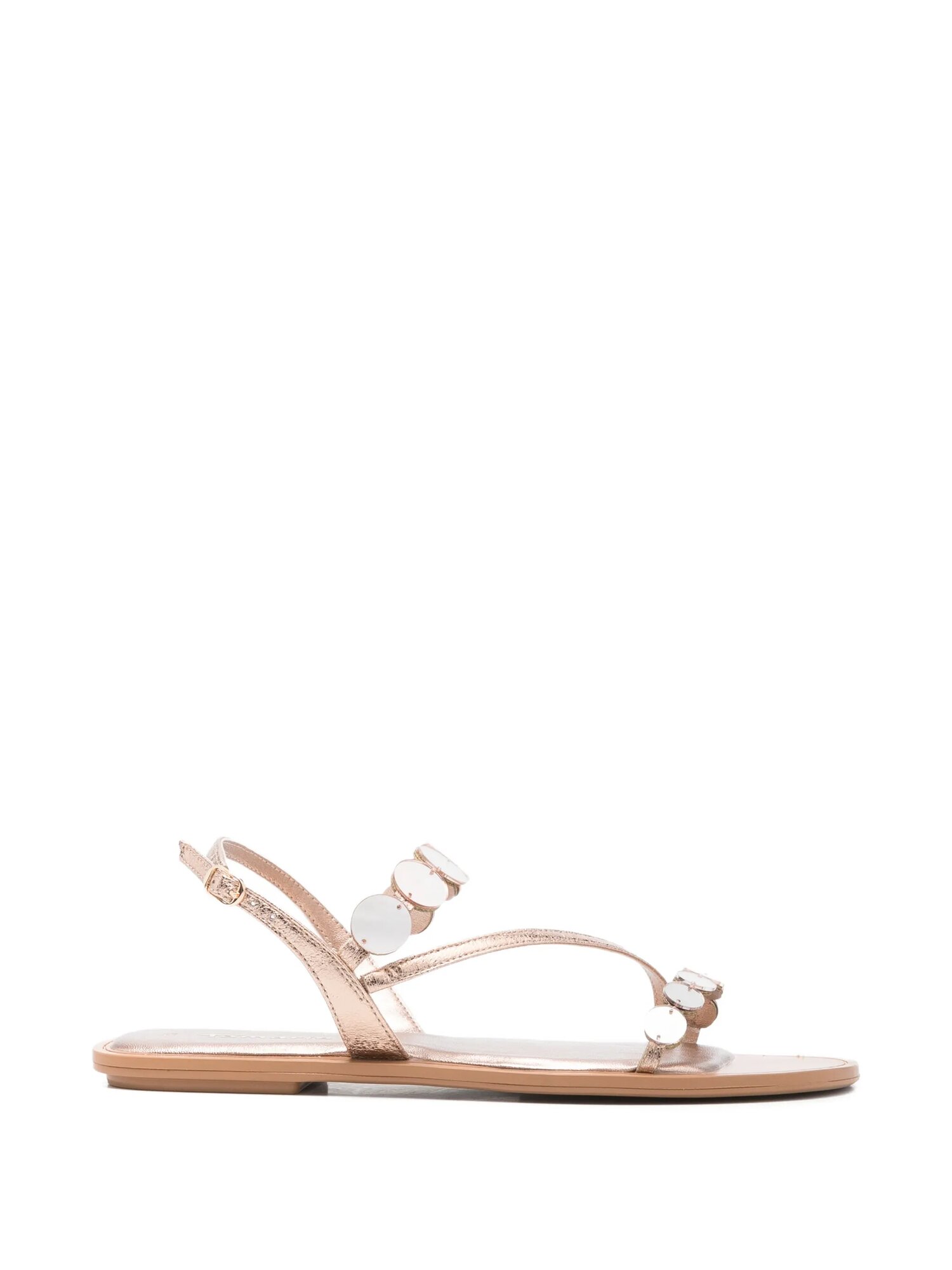 Босоножки Disc-embellished metallic sandals