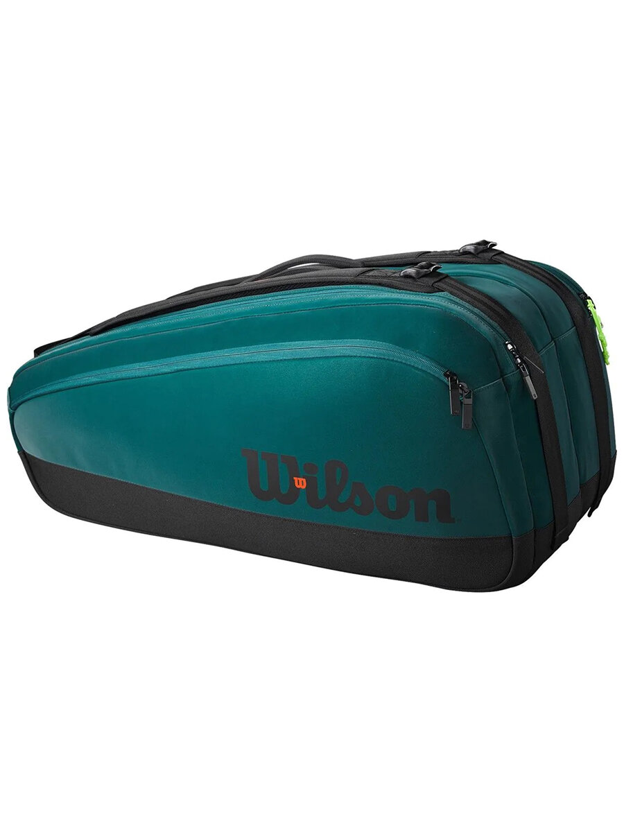 Чехол 7-9 теннисных ракеток Wilson Super Tour Blade, изумрудный