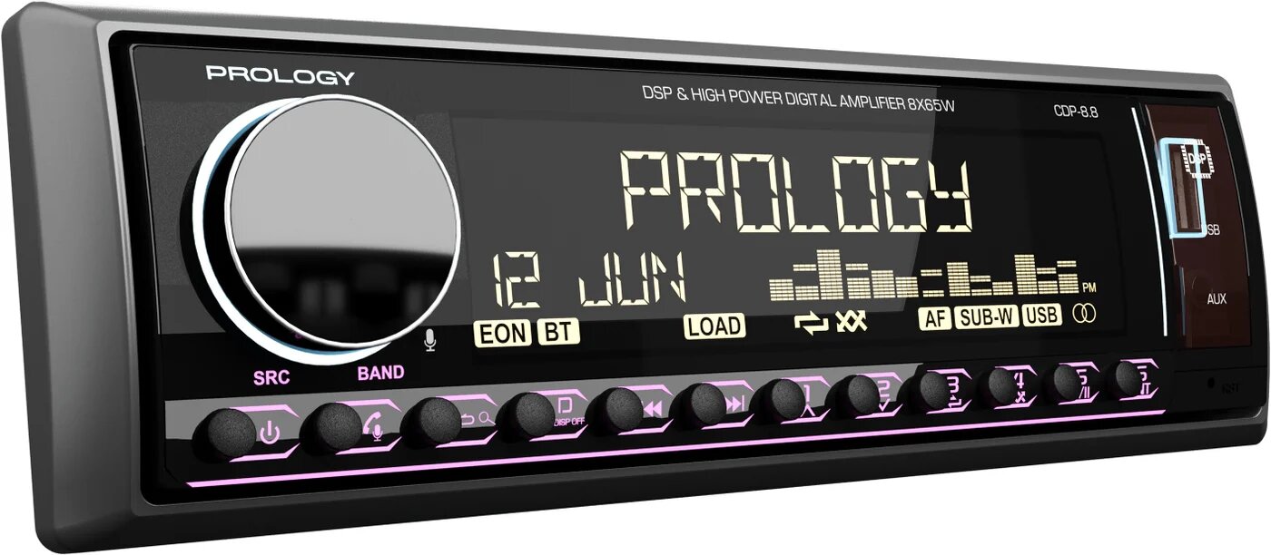 Головное устройство Prology KRAKEN CDP-8.8 1DIN, 65Вт, поддержка iPod/iPhone, Bluetooth, Android