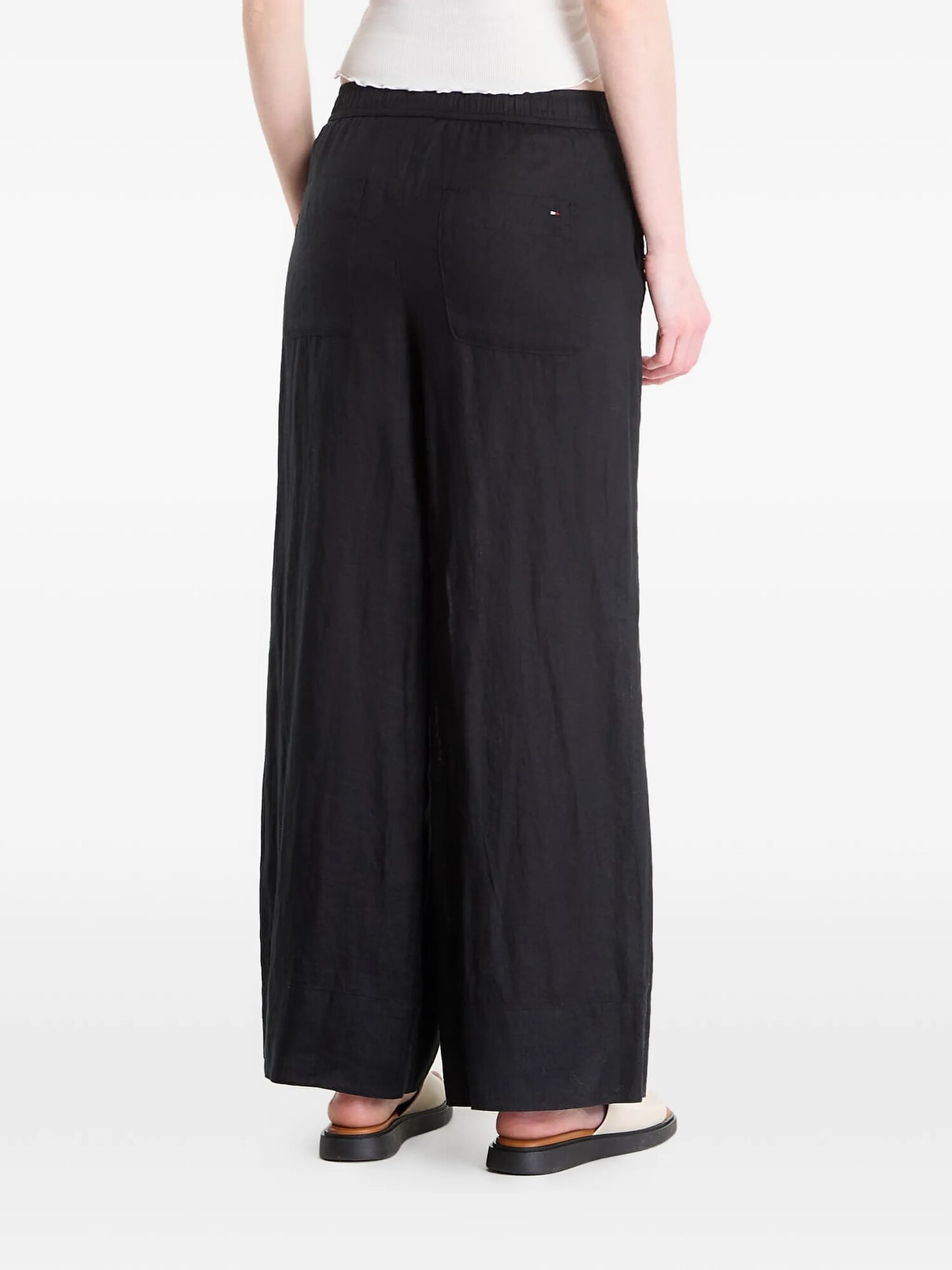Брюки TOMMY HILFIGER Drawstring wide-leg trousers, размер 42 EU — фото 1
