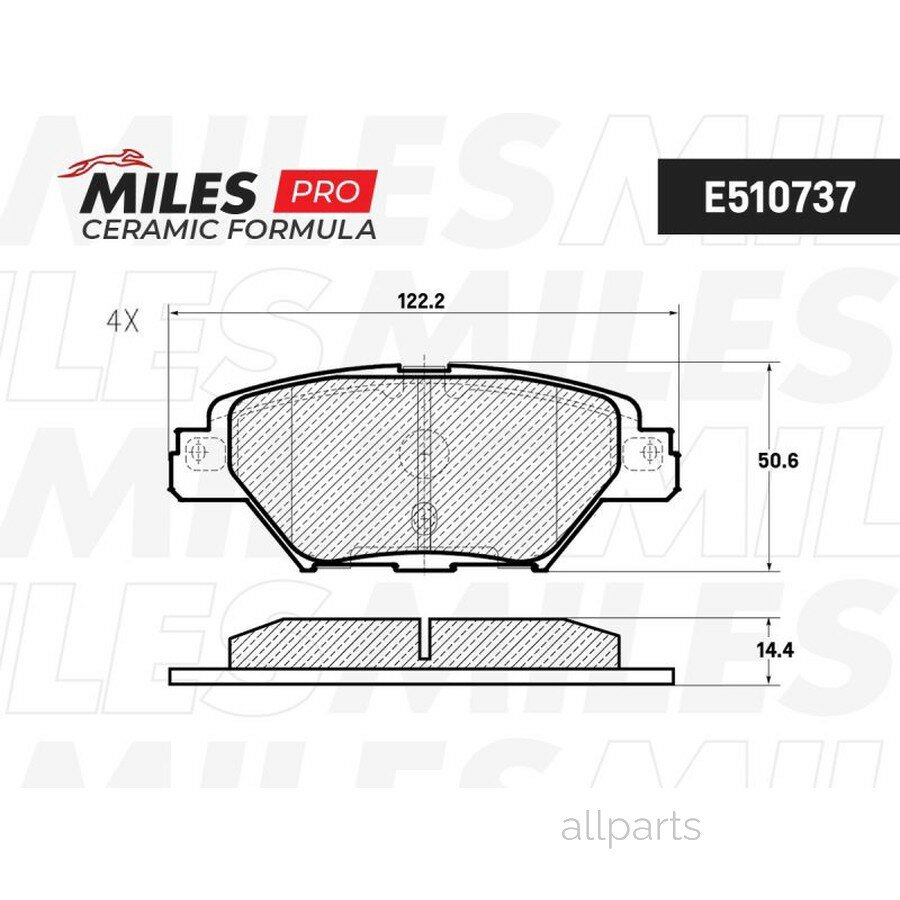 MILES E510737 Колодки тормозные MAZDA CX-9 16- зад. Ceramic PRO