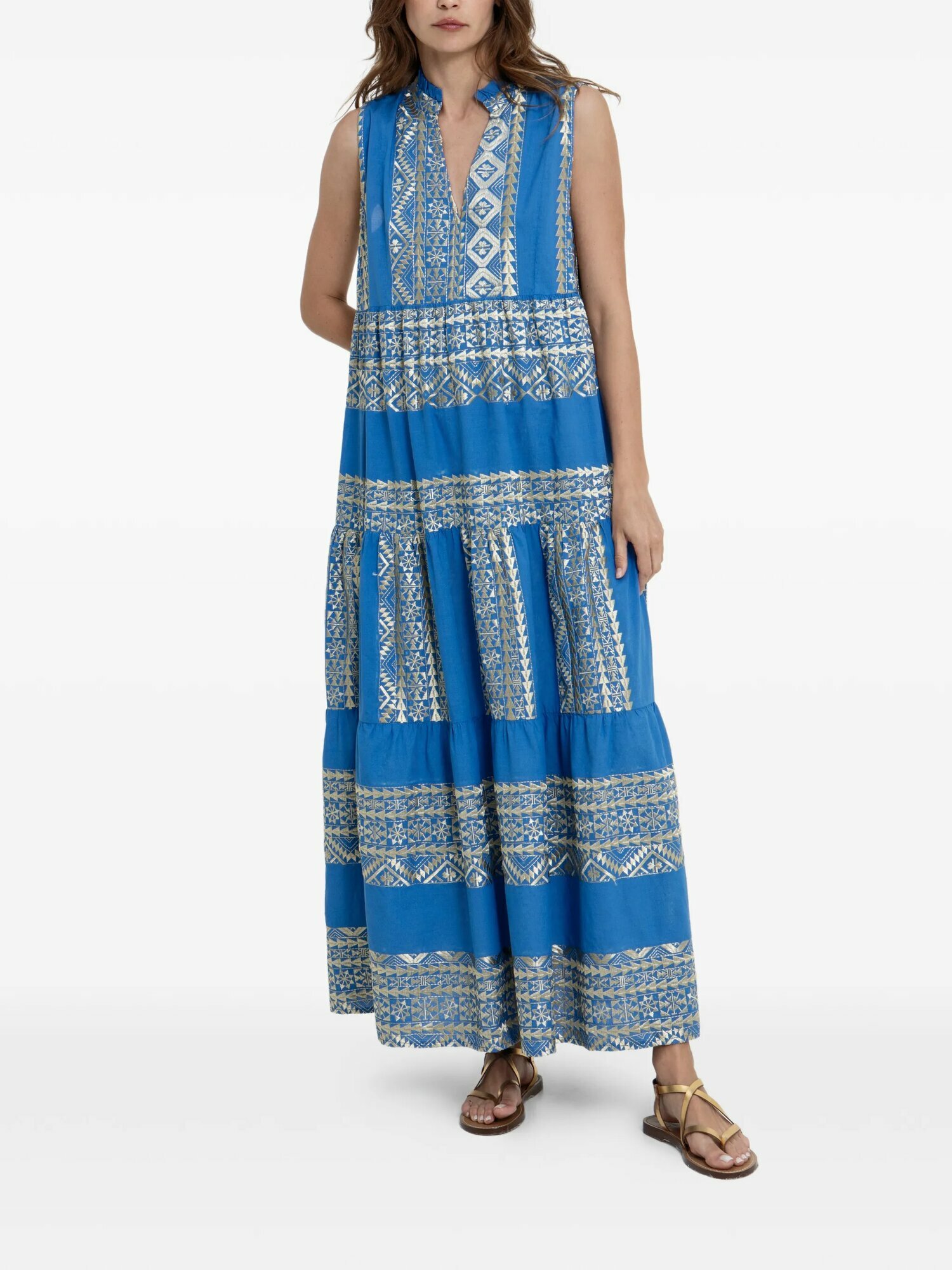 Платье Embroidered tiered dress