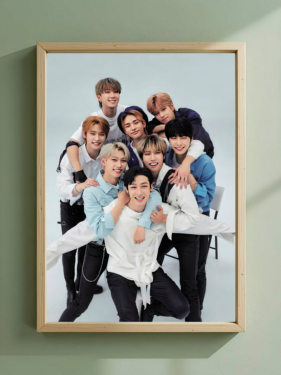 Постер, плакат на стену "Stray Kids K-Pop Группа" 42 см х 29,7 см (А3)