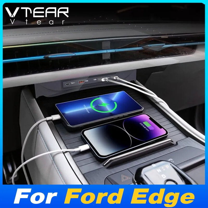 Для Ford Edge 2024–2025 автомобильный разветвитель USB Type-C, адаптер быстрой зарядки, распределительный хаб, док-станция, интерьерные автомобильные аксессуары