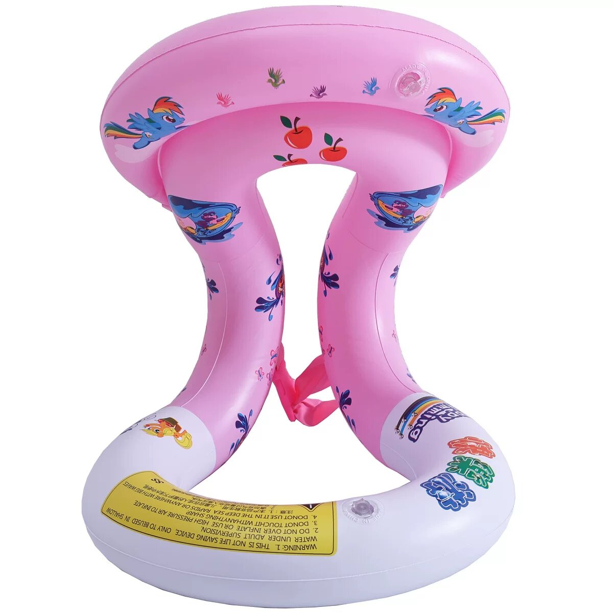 Детский надувной круг с рисунком пони, безопасная плавучесть для детей 2-6 лет, розовый, размер S