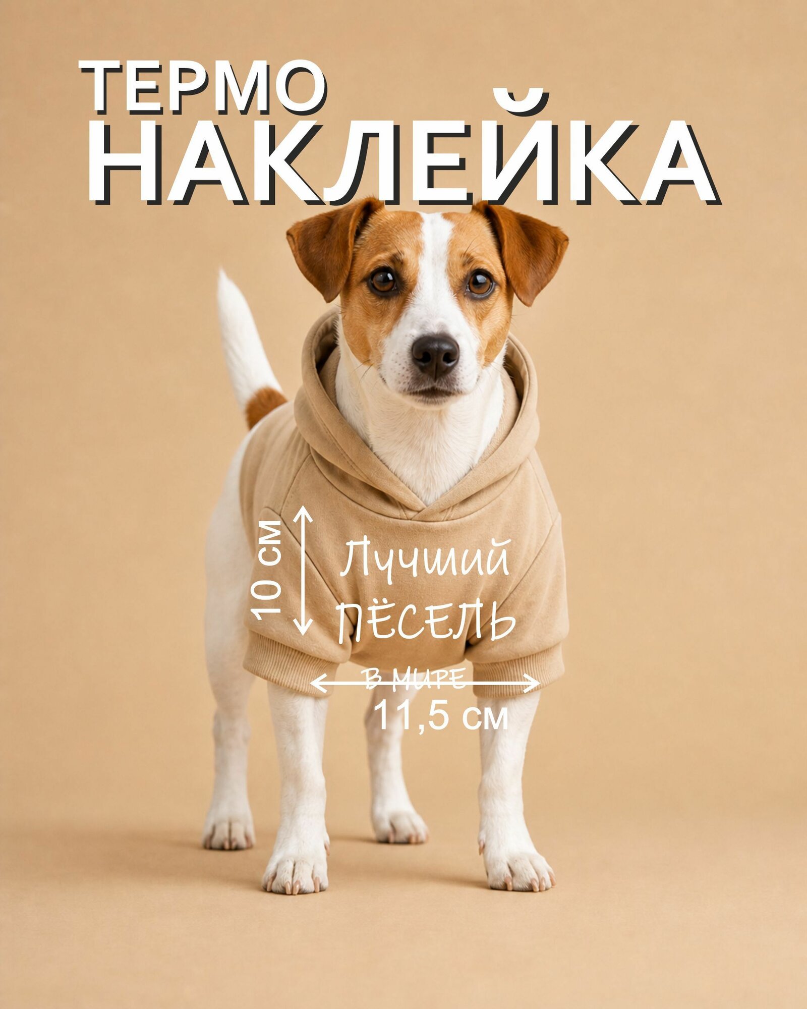 Термонаклейка на одежду / заплатка / надпись "Лучший песель в мире"