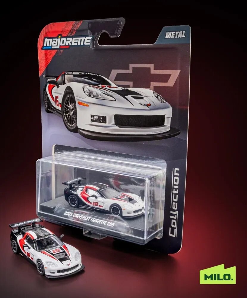 Масштабная модель автомобиля Majorette 1/64 Collection 2005 Chevrolet Corvette C6 R Alloy Car Model Collection Gift