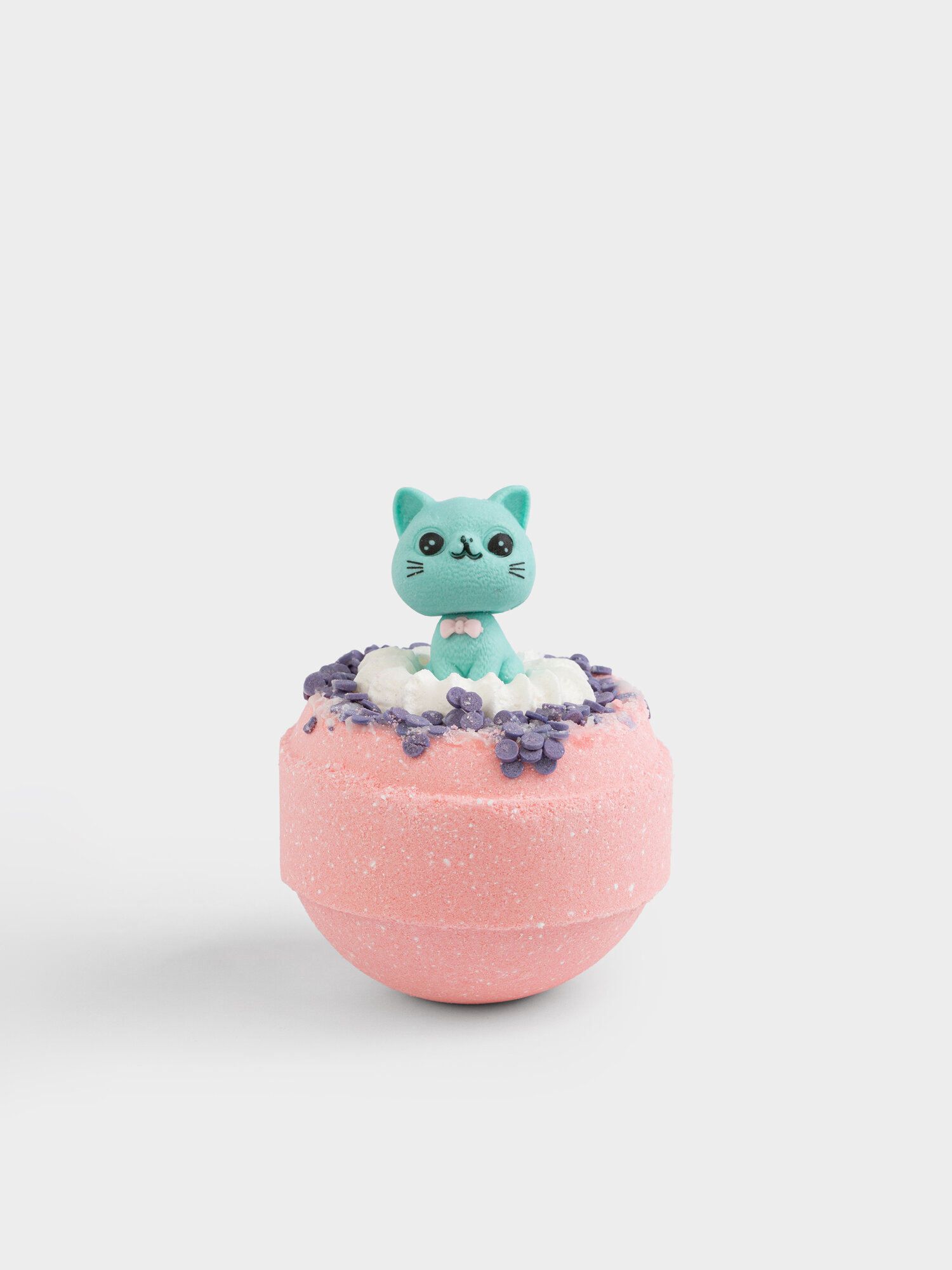 Бомбочка для ванны, 130 гр, с игрушкой, розовая, Ягодный микс, Кошка, Cat