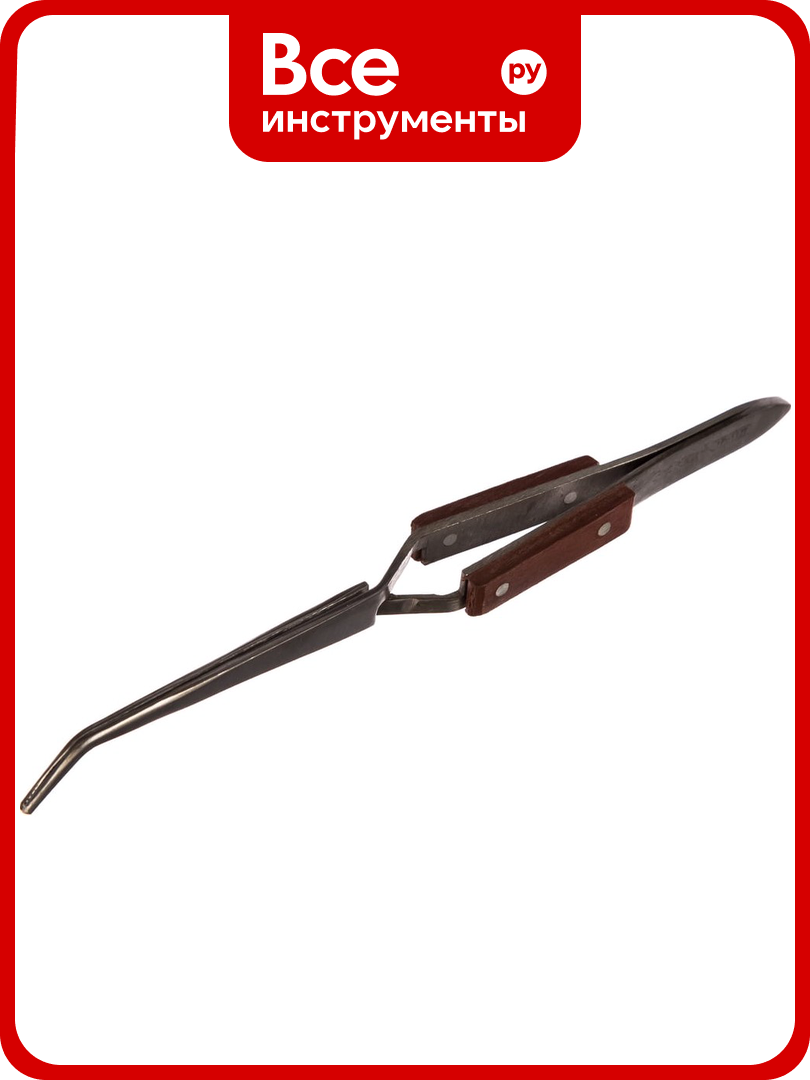 Пинцет Pro sKit 1PK-117T 00152589 с небольшим крепежом, изогнутый с плоскими рифлеными губками из нержавеющей стали
