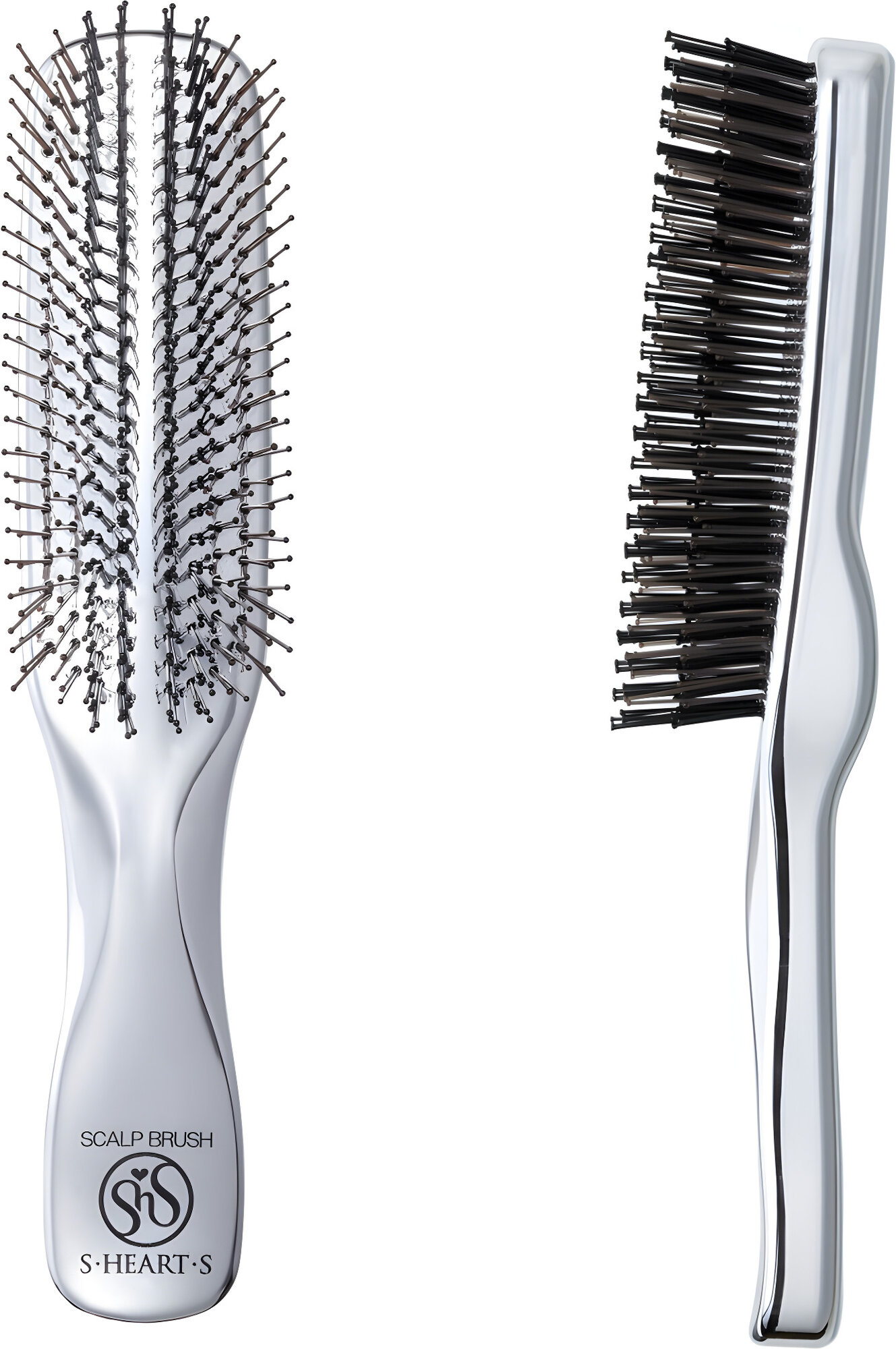 S-HEART-S Расческа Scalp Brush Plus с длинной ручкой, серебро (1 шт.) Scalp Brush Plus 100ml