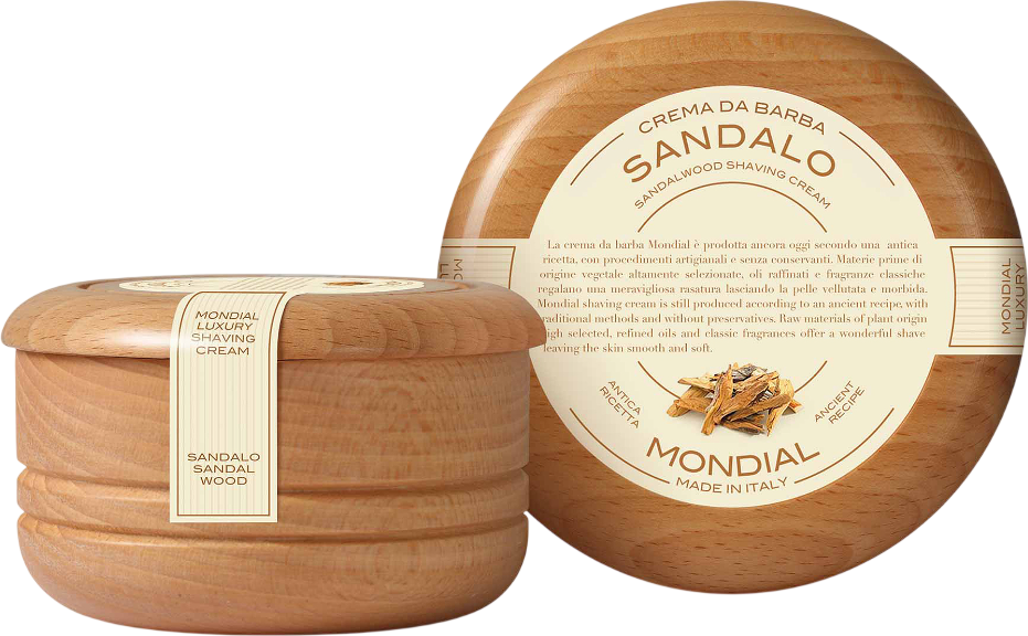 MONDIAL Крем для бритья "Сандал", деревянная чаша Sandalo Shave Cream 100ml