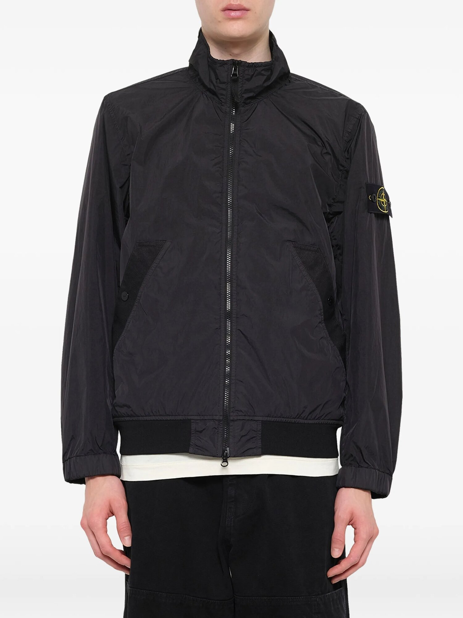 Куртка Stone Island Crinkle Reps Ny logo-patch jacket, размер XL, черный — фото 1