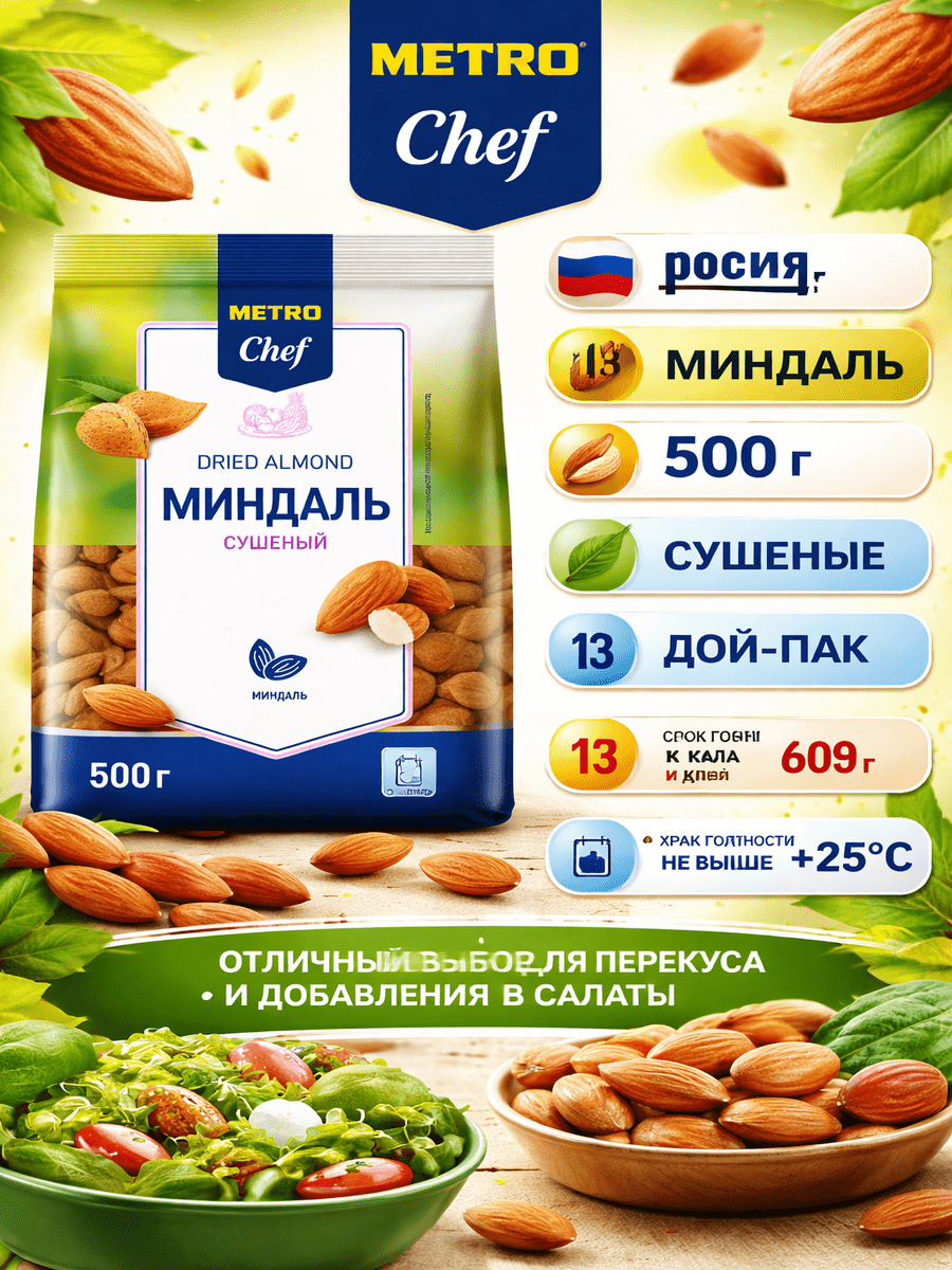 METRO Chef Миндаль сушеный, 500г