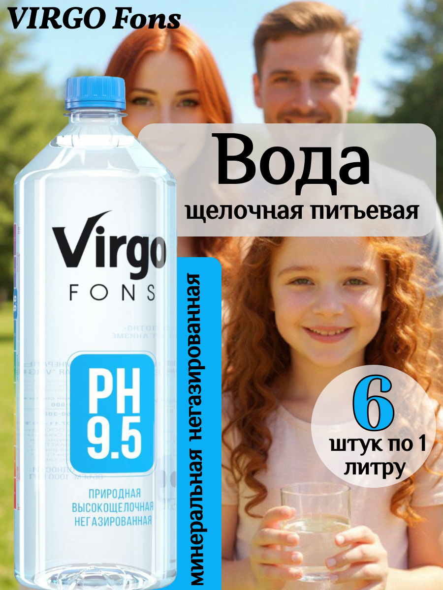 Вода минеральная негазированная питьевая щелочная 1 л (6шт)