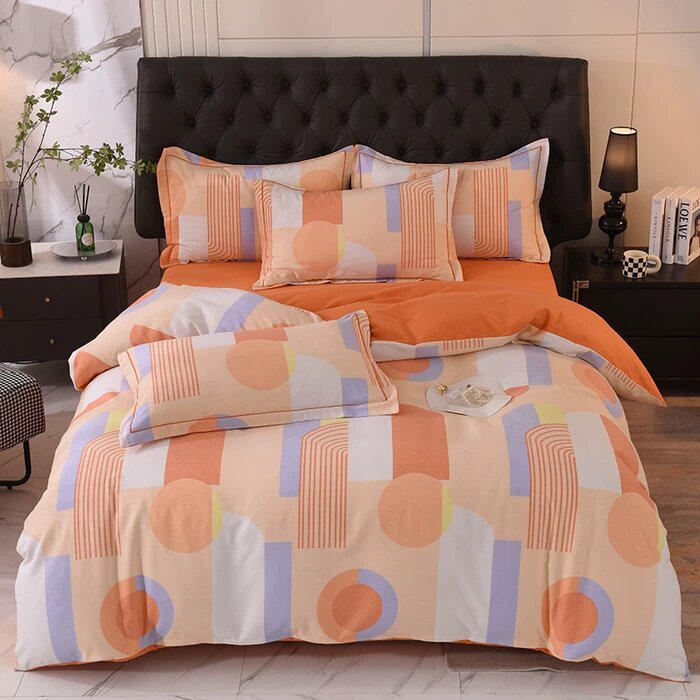 Комплект постельного белья Crystal Home Textiles из 100% чистого хлопка, утолщенный, с начесом, четыре предмета: