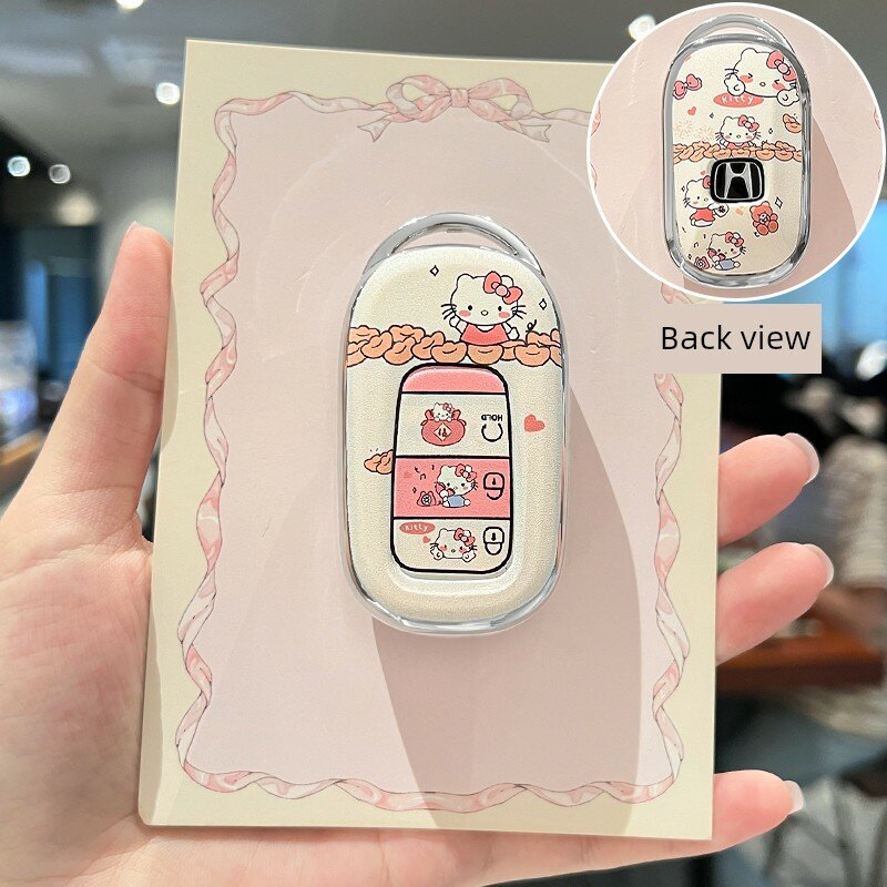 Защитный чехол для ключей Hello Kitty с одинарной оболочкой 3-ключевой стартовый для Honda Civic