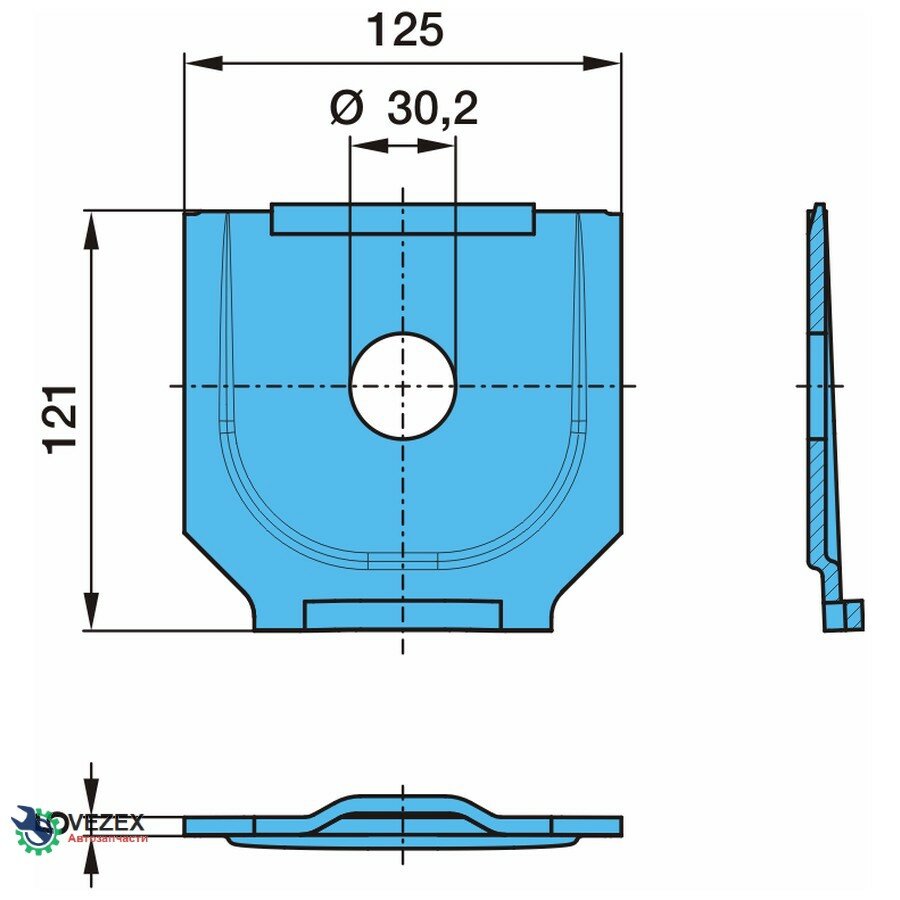 BPW 0316435020 пластина крепления полурессоры !120x125x5\BPW
