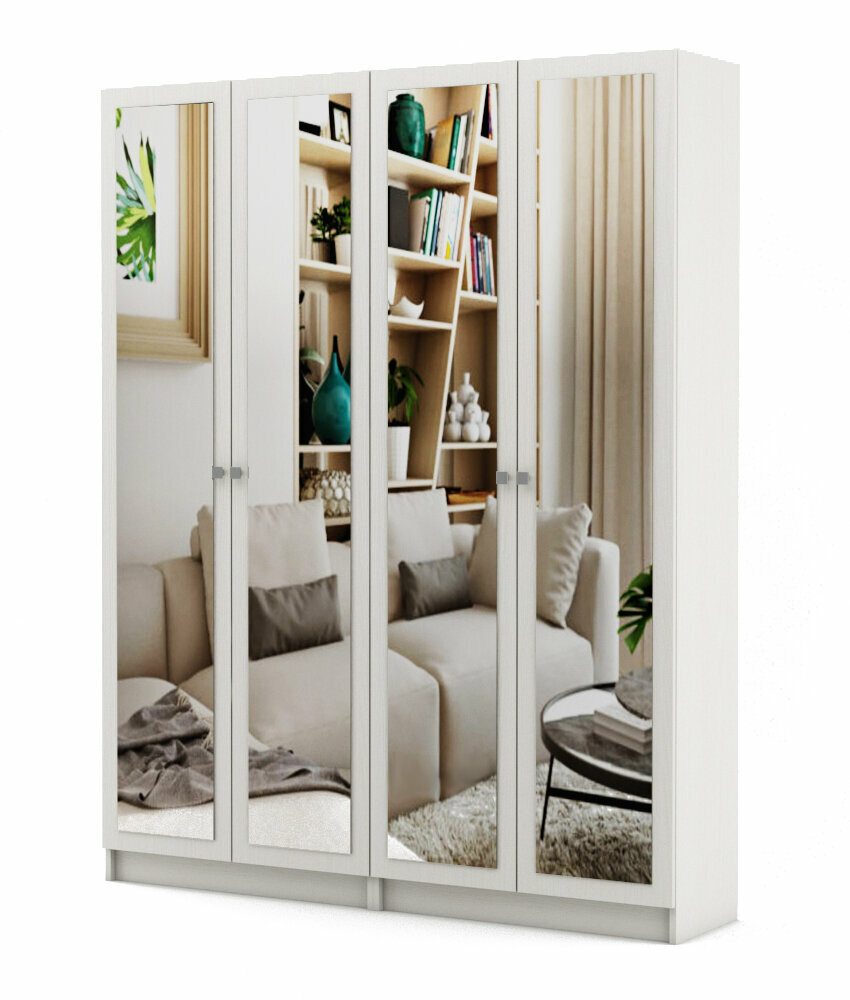 Шкаф для одежды Бостон (Лондон) 16, распашной, с зеркалом, 160 см x 38 см x 203 см