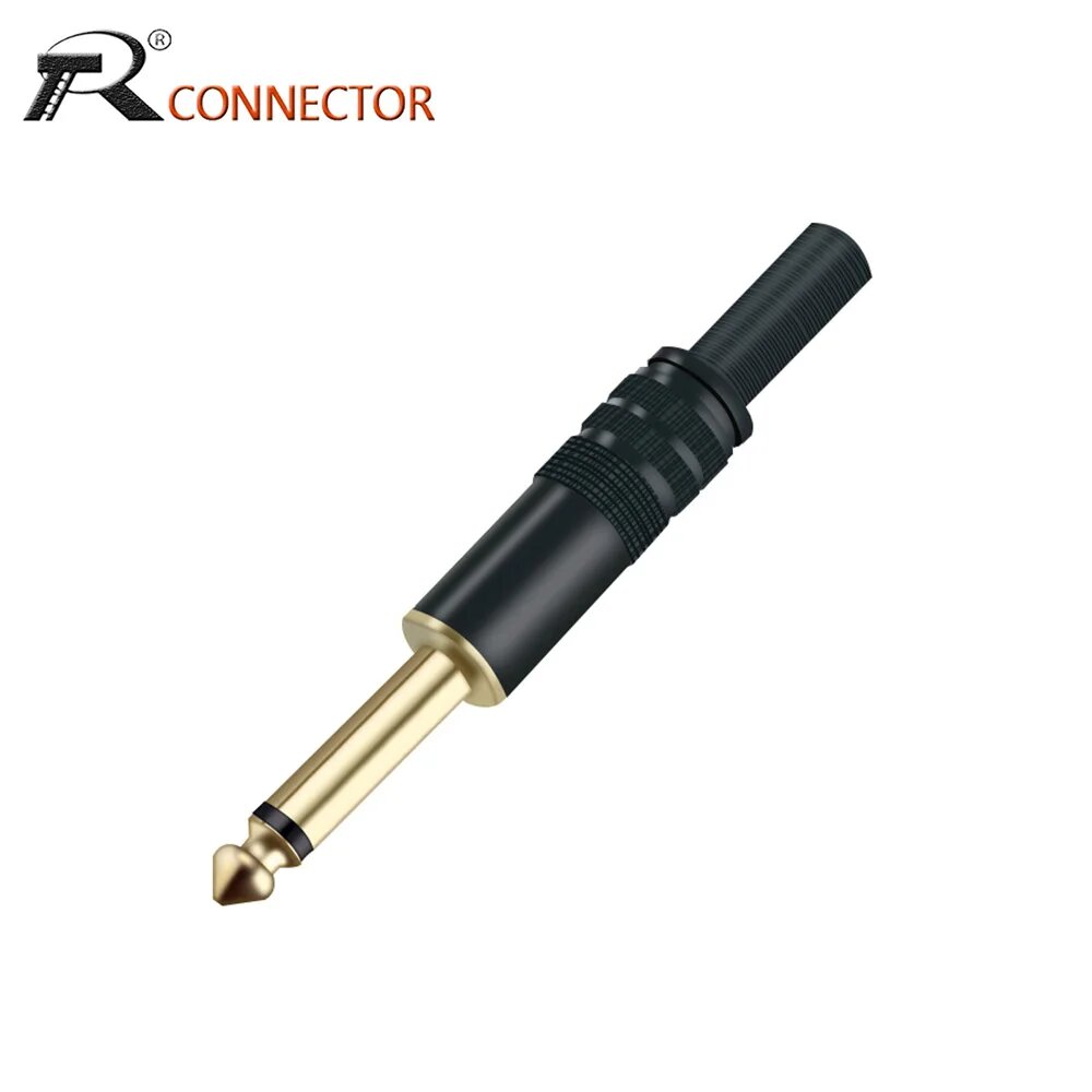 Аудиоразъемы R TC081 6,35 мм черные позолоченные