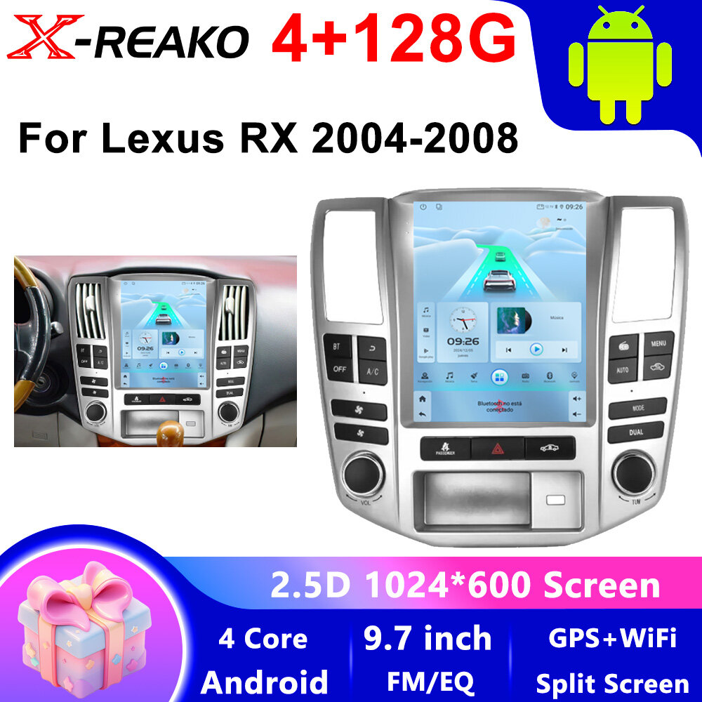 Штатное головное устройство для Lexus RX 300 330 350 400h 2003-2009 (BSJ) Tesla style 9.7 дюймов на Android 4G SIM DSP QLed)