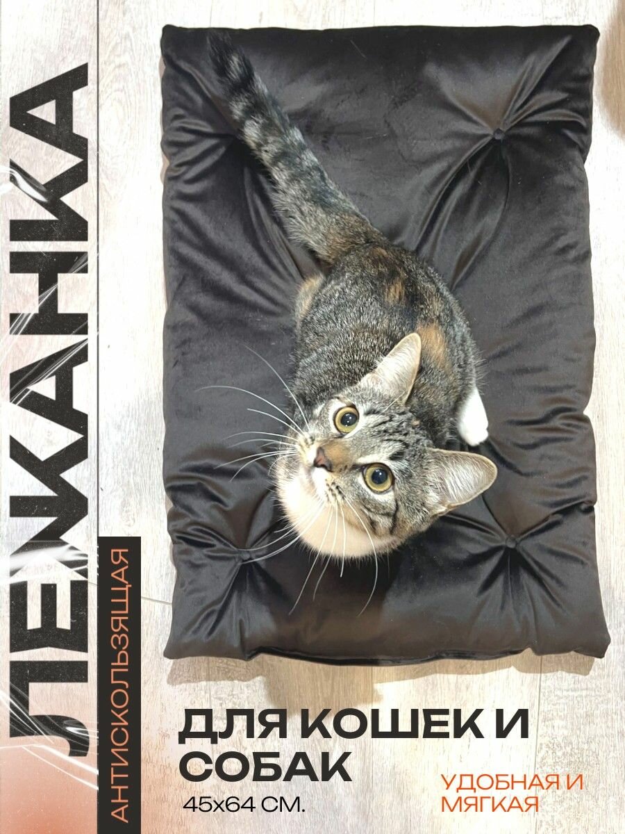 Коврик для животных, велюр искусственный, 45x64 см, коричневый
